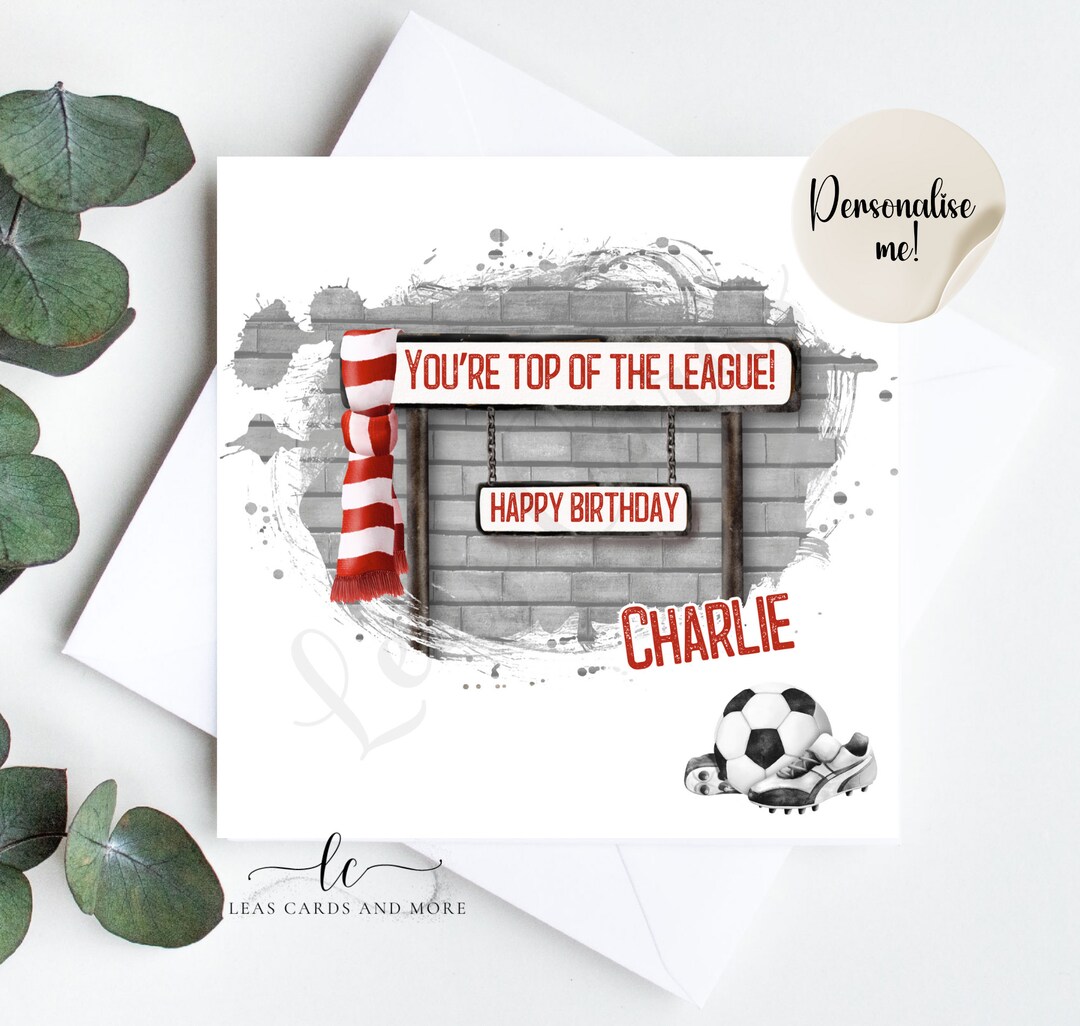 No 1 Arsenal INSPIRED Happy Birthday Card, Arsenal Card, Arsenal ...