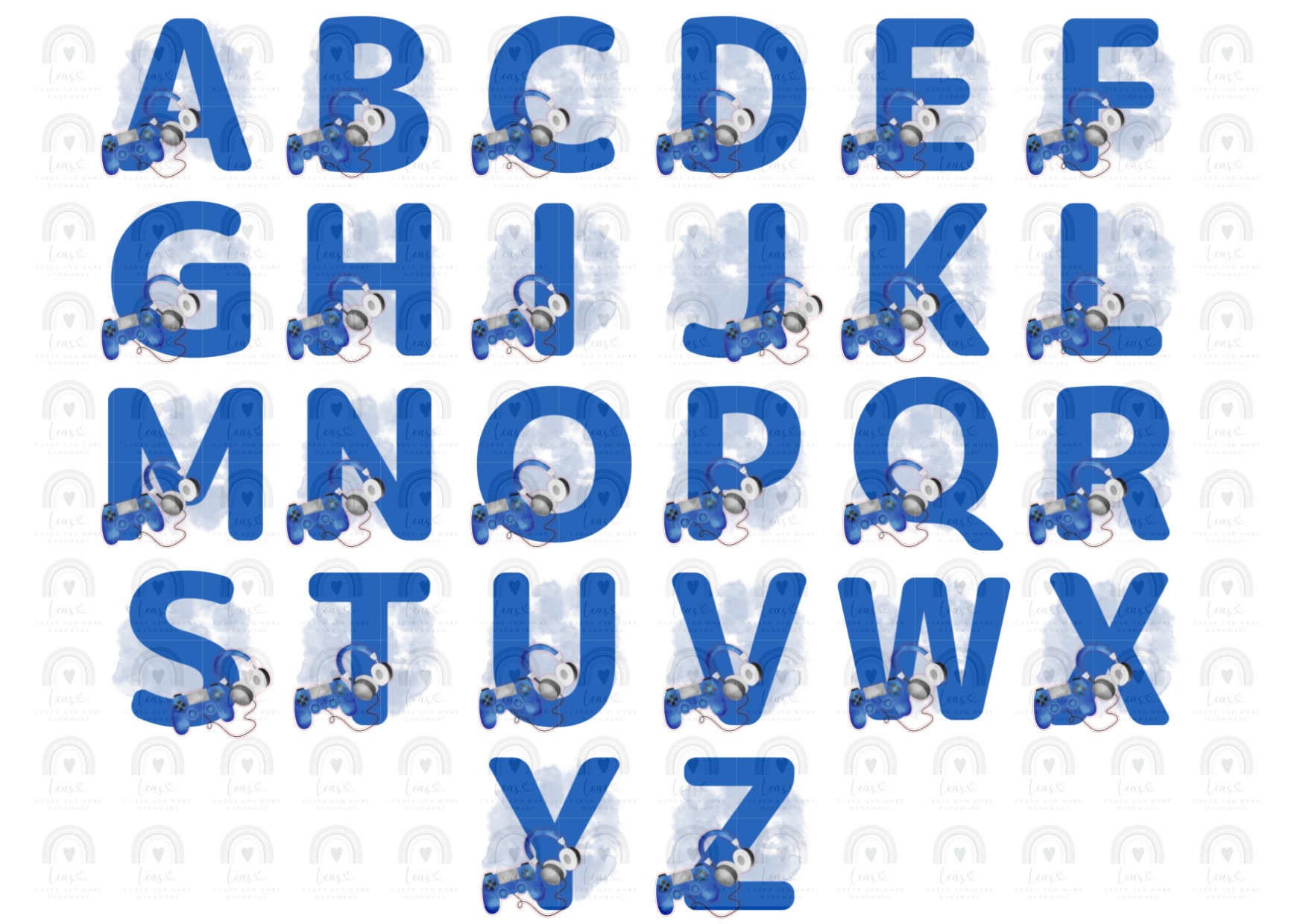 Blue Gaming Alphabet DIGITAL DOWNLOAD Gamer Alphabet - Etsy
