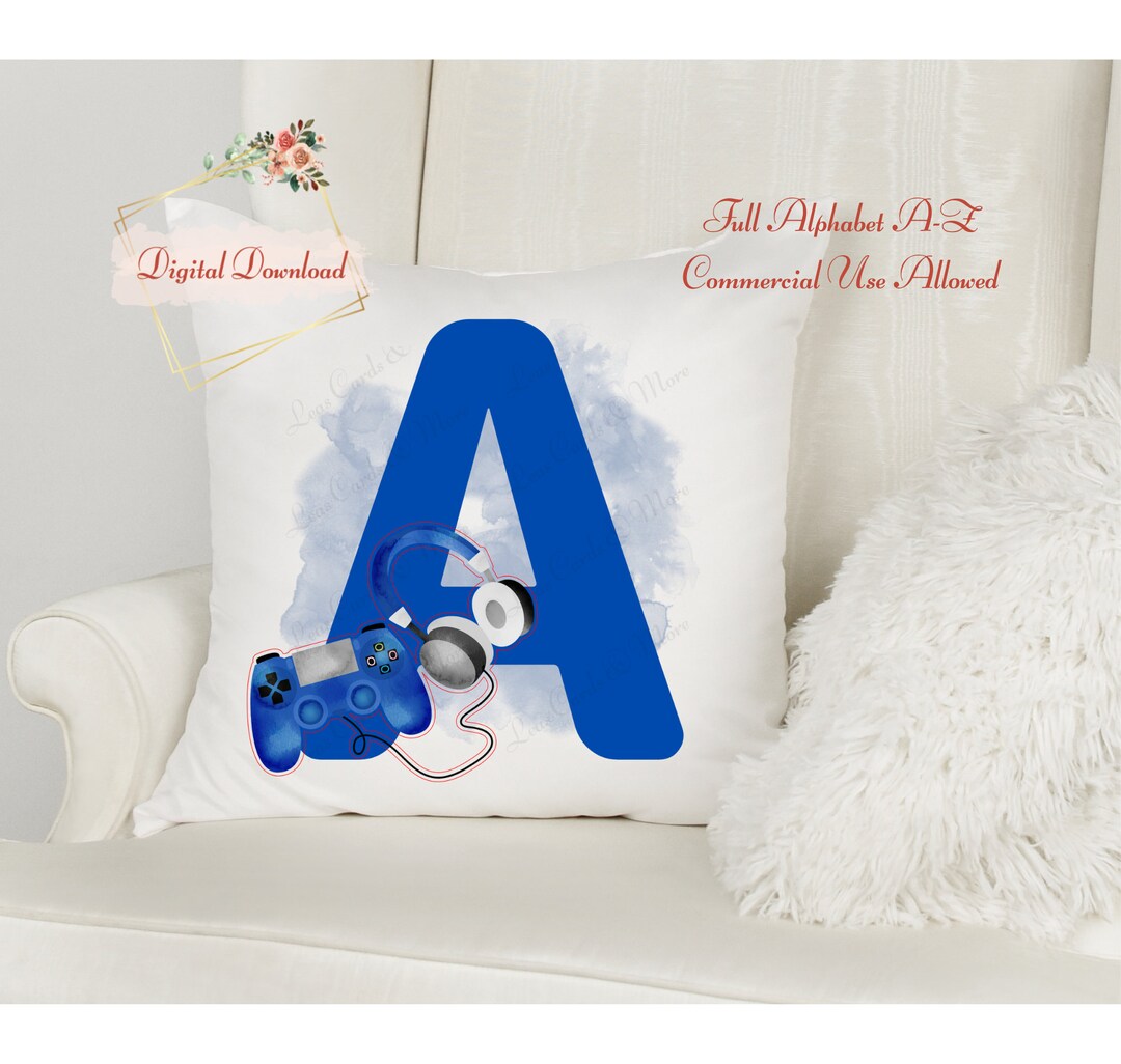 Blue Gaming Alphabet DIGITAL DOWNLOAD Gamer Alphabet - Etsy