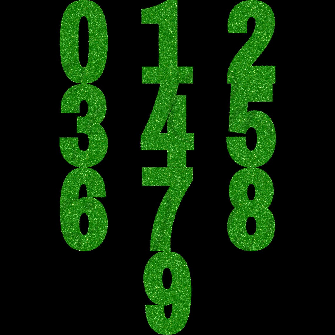 Green Glitter Numbers Clipart 26 PNG Files DIGITAL - Etsy
