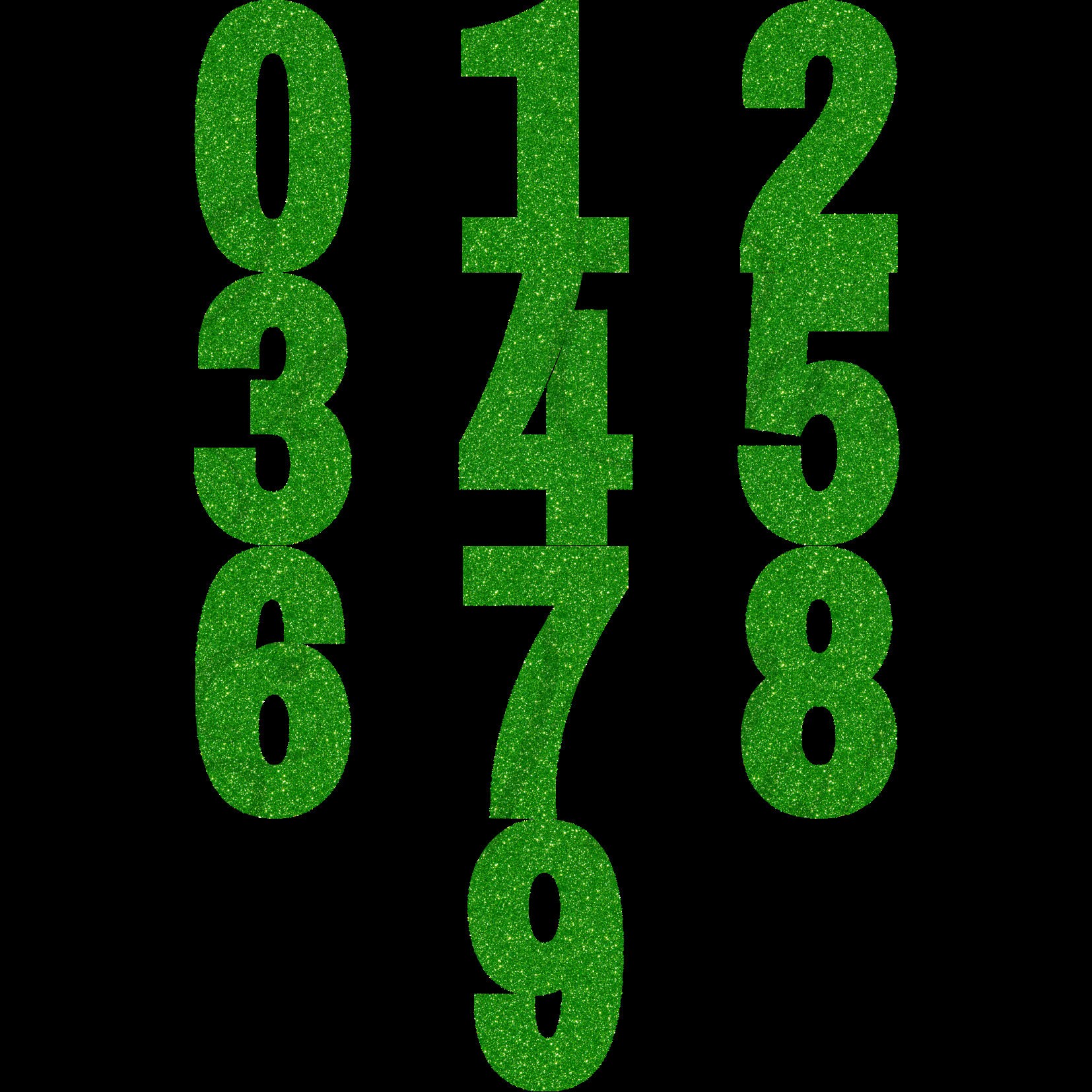 Green Glitter Numbers Clipart 26 PNG Files DIGITAL - Etsy Canada