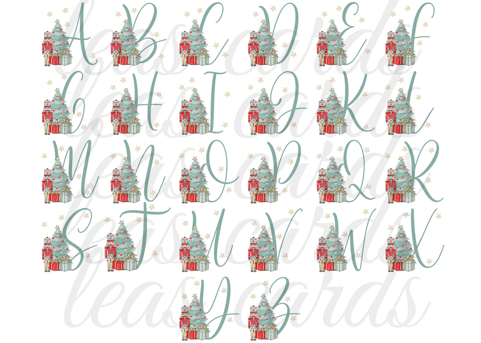 Full Nutcracker Christmas Alphabet Clipart 26 Letters A-Z - Etsy