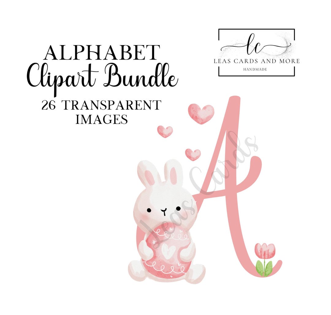 Pink Easter Egg Bunny Alphabet ***DIGITAL DOWNLOAD *** Easter Alphabet ...