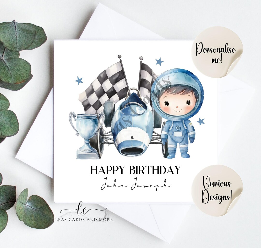 Handmade Racing Car Happy Birthday Card, Racing Car Happy Birthday Card ...