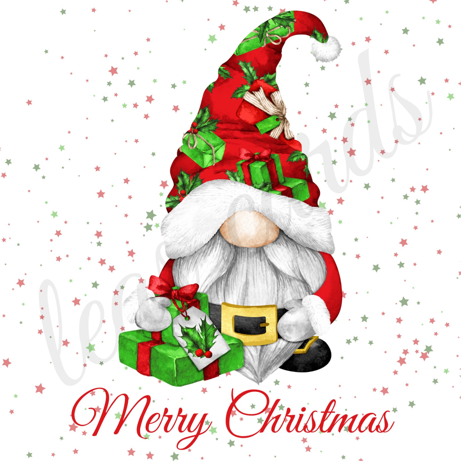 Santa Gnome Clipart Merry Christmas DIGITAL DOWNLOAD - Etsy