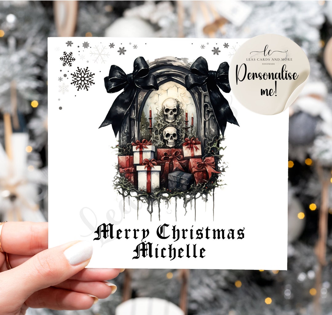 VARIOUS DESIGNS Handmade Gothic Theme Christmas Card, Gothic Merry ...