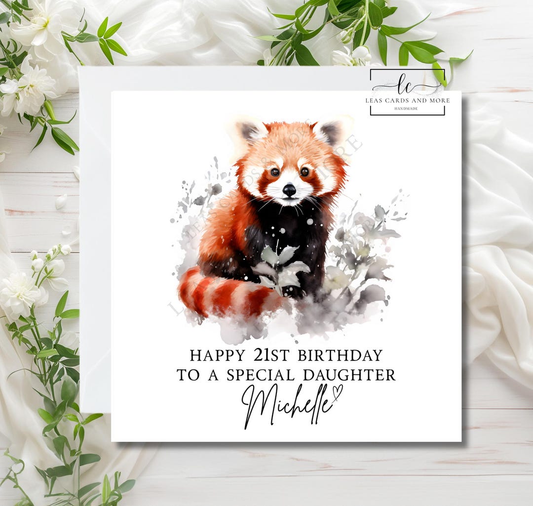 Red Panda Happy Birthday Greeting Card, Red Panda Birthday, Red Panda ...