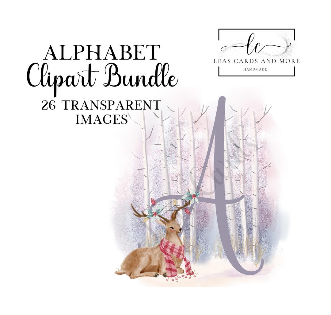 Reindeer in Forest Alphabet Clipart A-Z *** DIGITAL DOWNLOAD ...