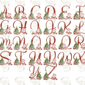 Red Santa Alphabet Christmas Clipart PNG Download, Christmas Alphabet ...