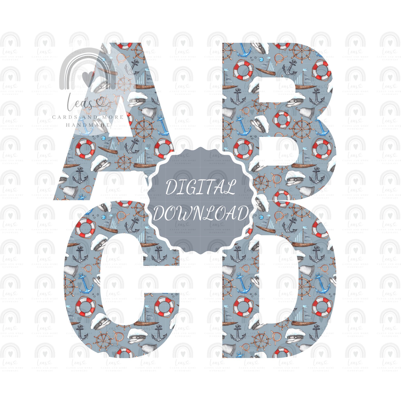 Nautical Sea Alphabet DIGITAL DOWNLOAD Nautical | Etsy