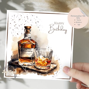 VARIOUS DESIGNS Whiskey Happy Birthday Card, Whiskey Birthday Card ...