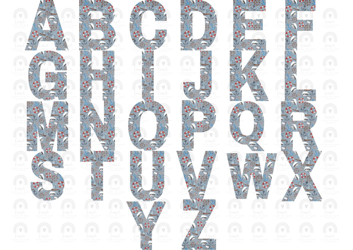 Nautical Sea Alphabet DIGITAL DOWNLOAD Nautical - Etsy
