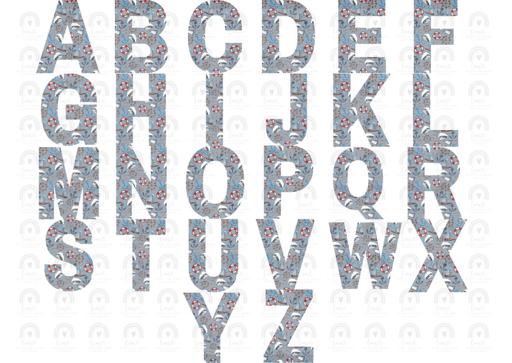 Nautical Sea Alphabet DIGITAL DOWNLOAD Nautical | Etsy