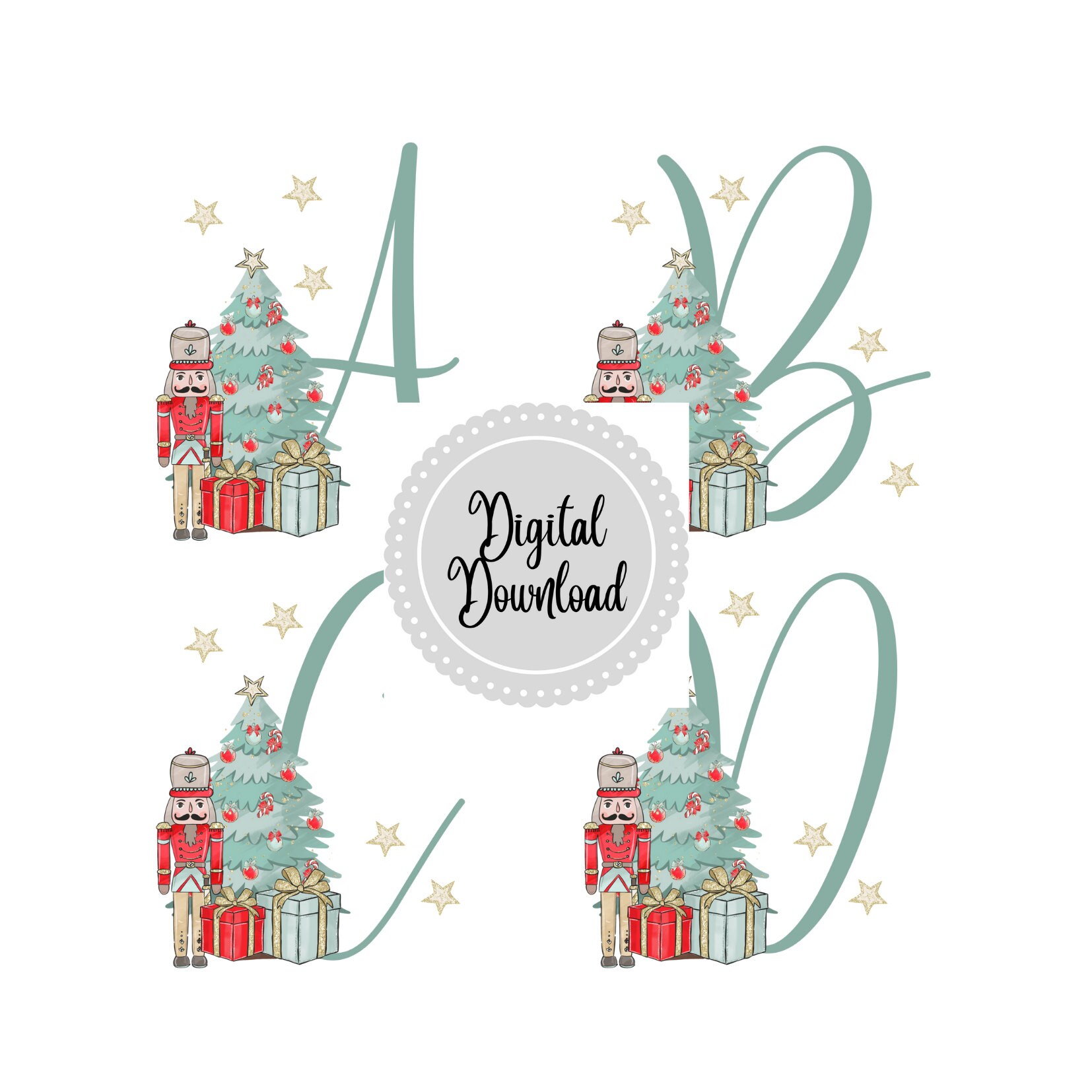 Full Nutcracker Christmas Alphabet Clipart 26 Letters A-Z - Etsy