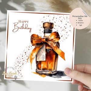 VARIOUS DESIGNS Whiskey Happy Birthday Card, Whiskey Birthday Card ...