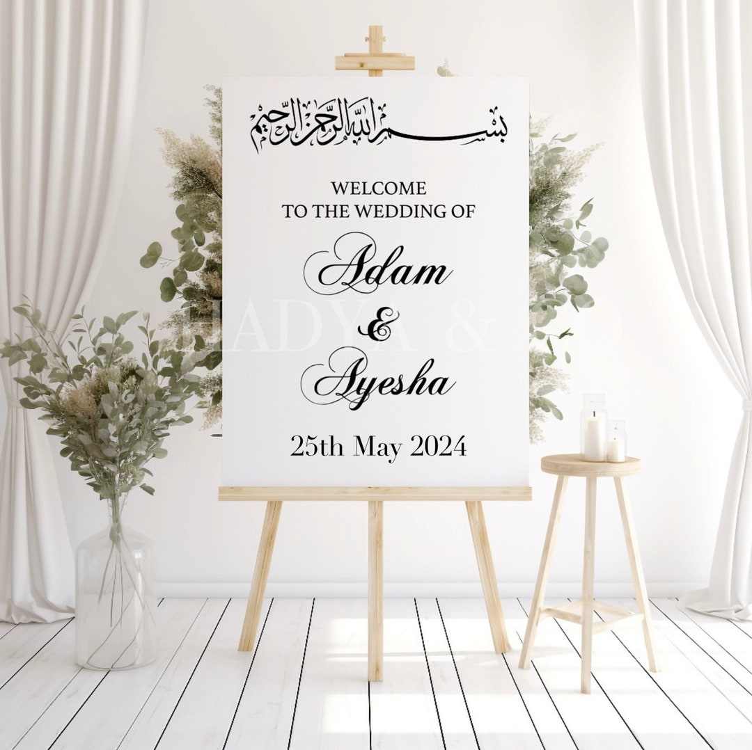 Personalised Wedding/nikkah Sign Sticker or Acrylic Sign - Islamic ...