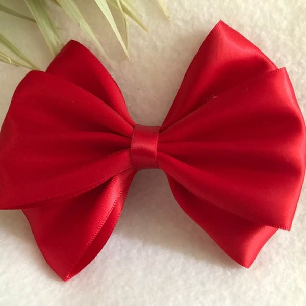 Big Red Hair Bow - Etsy