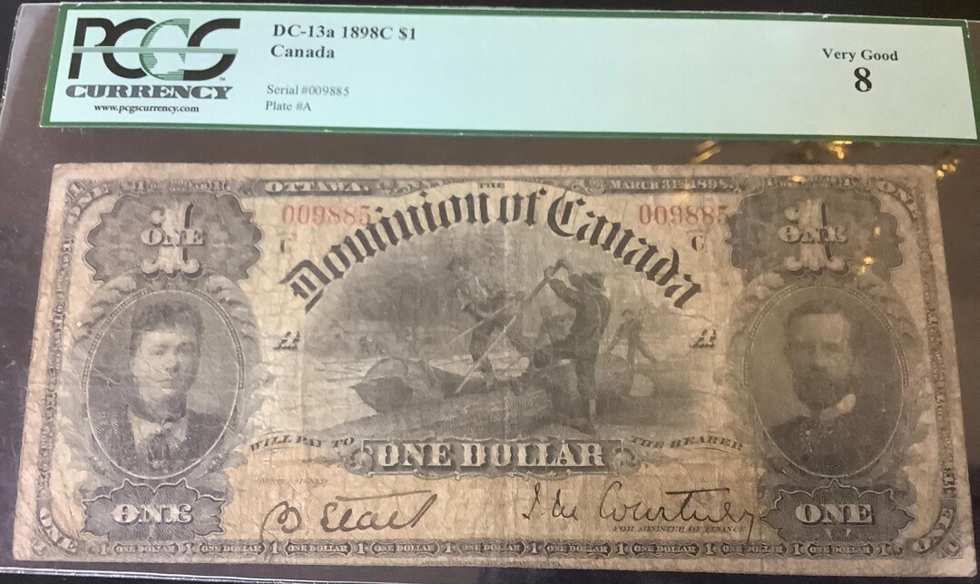 1898 Canada One Dollar Large Size Banknote Dated March 31st 1898 Rare ...