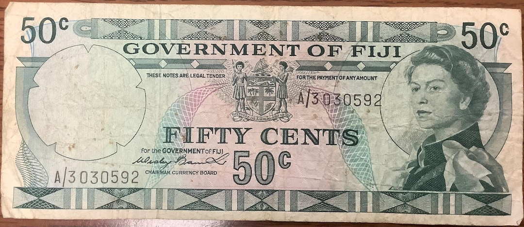 Fiji 50 Cents Queen Elizabeth II (1965) Rare First Decimal Issue - Etsy