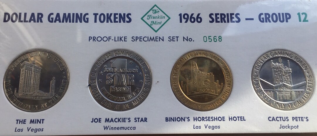 Vintage Historic Las Vegas Nevada 1966 Dollar Four Proof Gaming Tokens ...