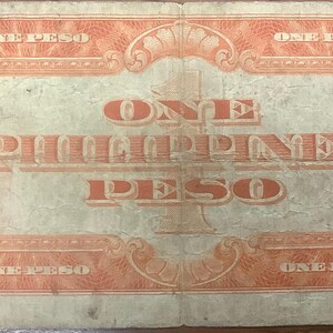 1936 Philippines 1 (one) Peso Treasury Certificate Scarce Date Most ...