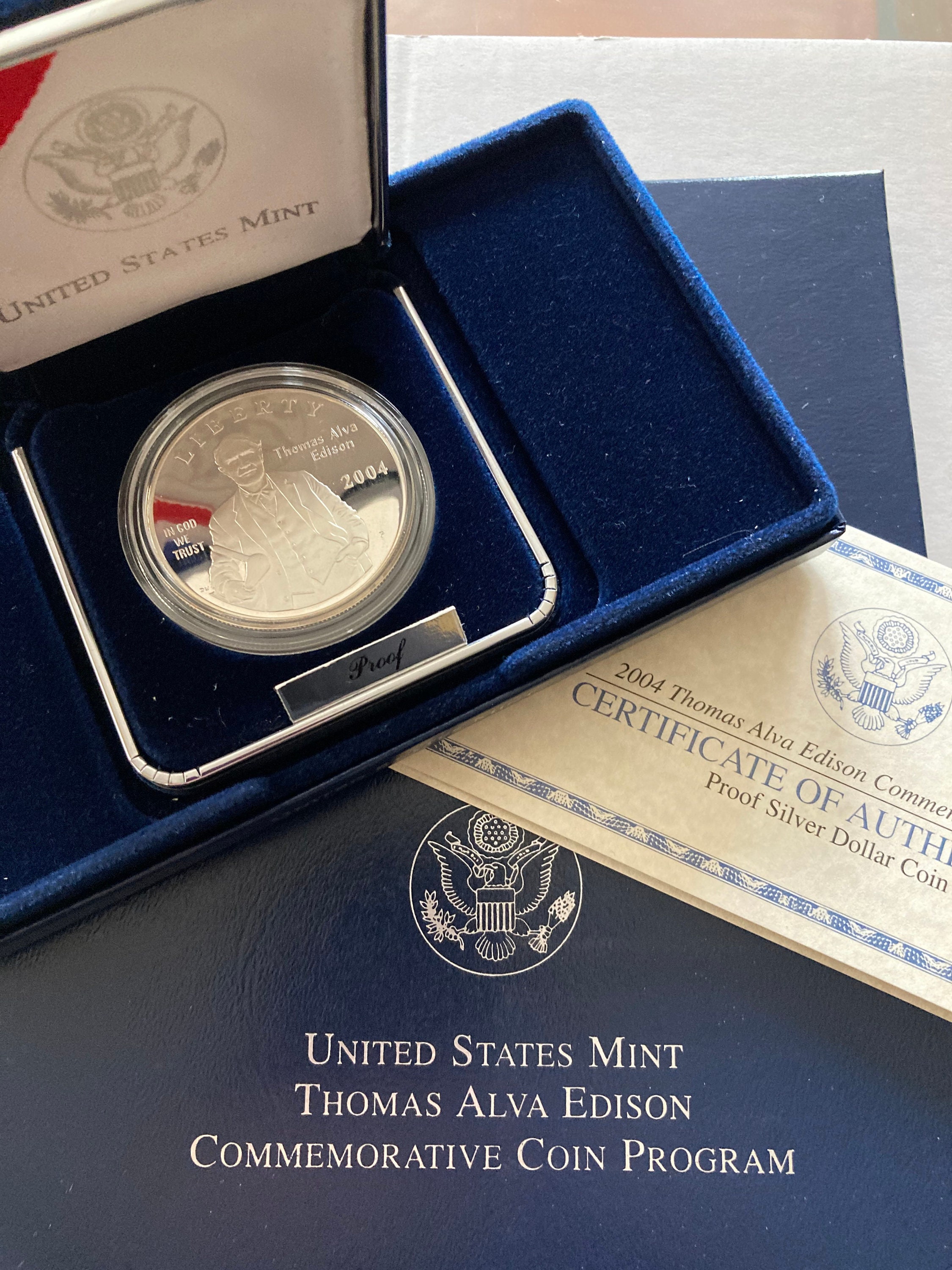 2004 Thomas Alva Edison United States Mint Proof Commemorative - Etsy