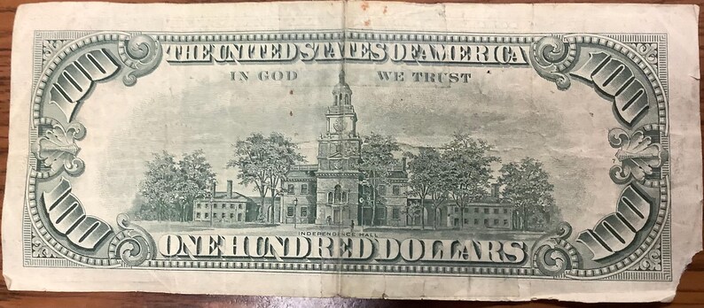 Red Seal Series 1966 A One Hundred (100) Dollar United States Note in ...