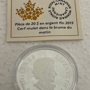 2015 Canada Misty Morning Mule Deer Fine Silver Proof Coin With COA - Etsy