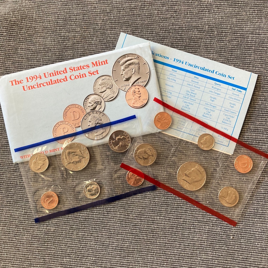 1994 United States Mint Uncirculated Coin Set in Original Envelope With ...