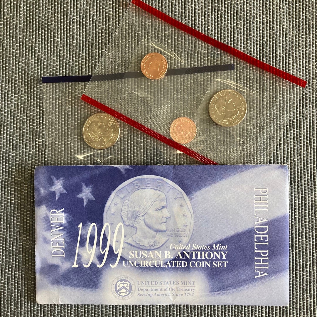 1999 United States Mint Susan B. Anthony Uncirculated Coin Set Denver ...