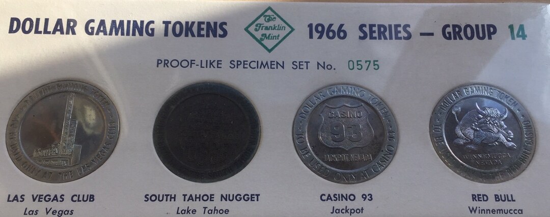 Vintage Historic Las Vegas Nevada 1966 Dollar Four Proof Gaming Tokens ...