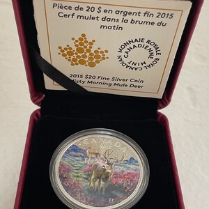 2015 Canada Misty Morning Mule Deer Fine Silver Proof Coin With COA - Etsy