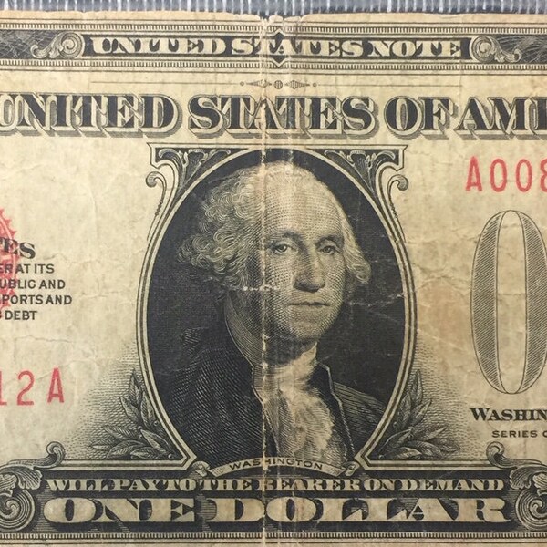 1928 One (1) Dollar Red Seal - Etsy