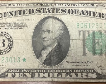 Series of 1934 Five (5) Dollar Star-replacement Note United States ...