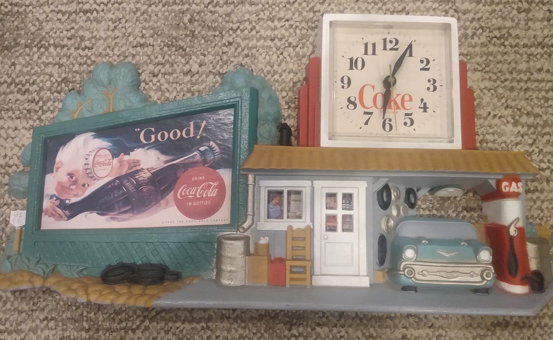 1990 Coca Cola Route 66 Garage Gas Station Clock - Etsy