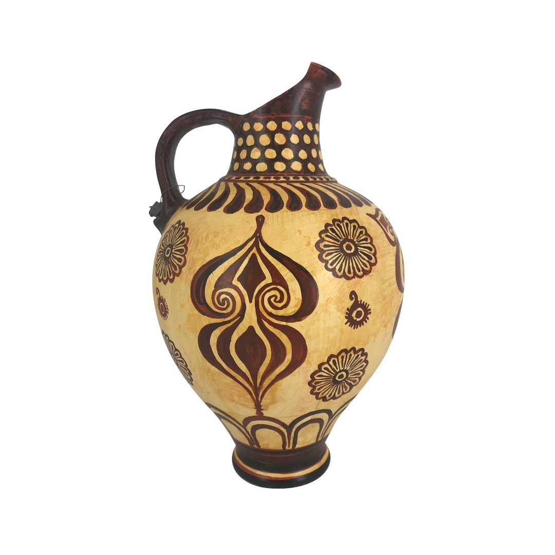 Minoan Vessel With Patterns of Spirals and Flowers Ancient Greek ...