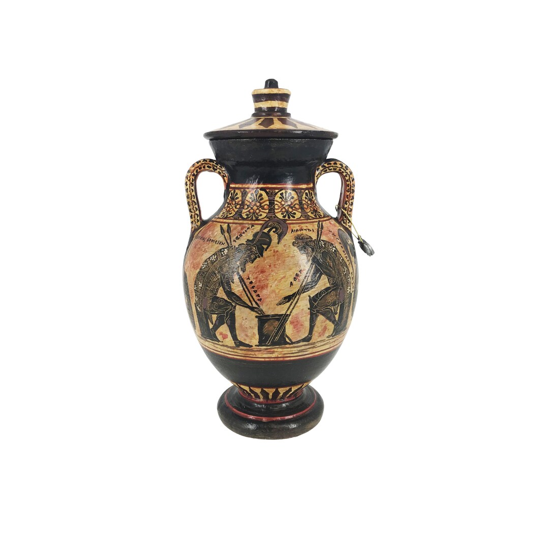 Attic Black Figure Amphora With Exekias Ancient Greek Ceramic - Etsy