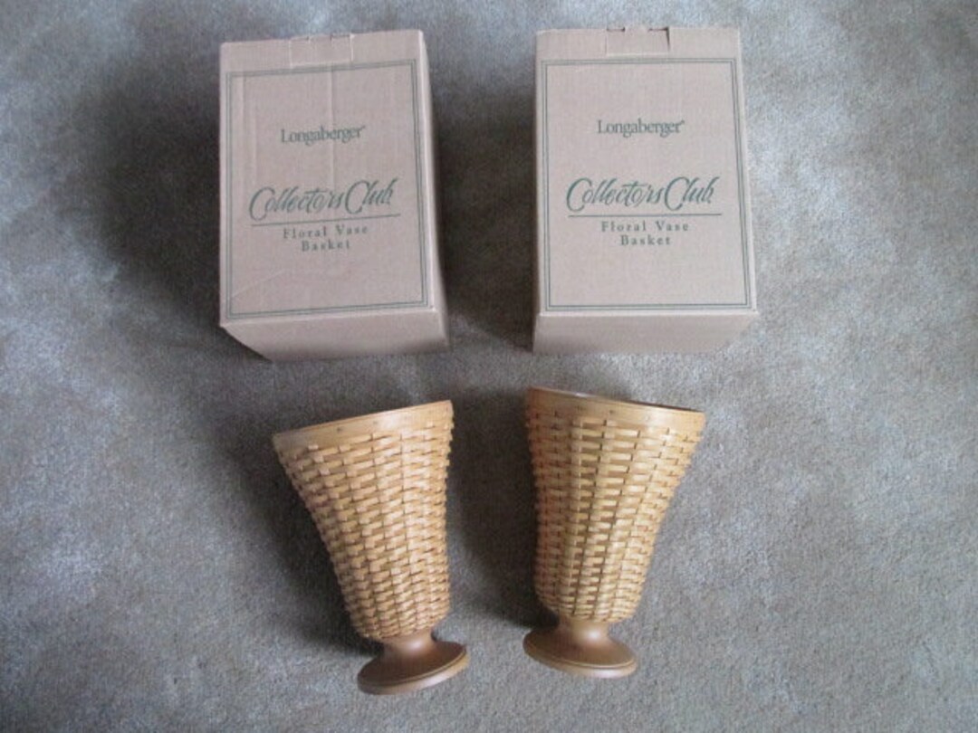 Longaberger 2003 Collectors Club Floral Vase Set of 2 - Etsy