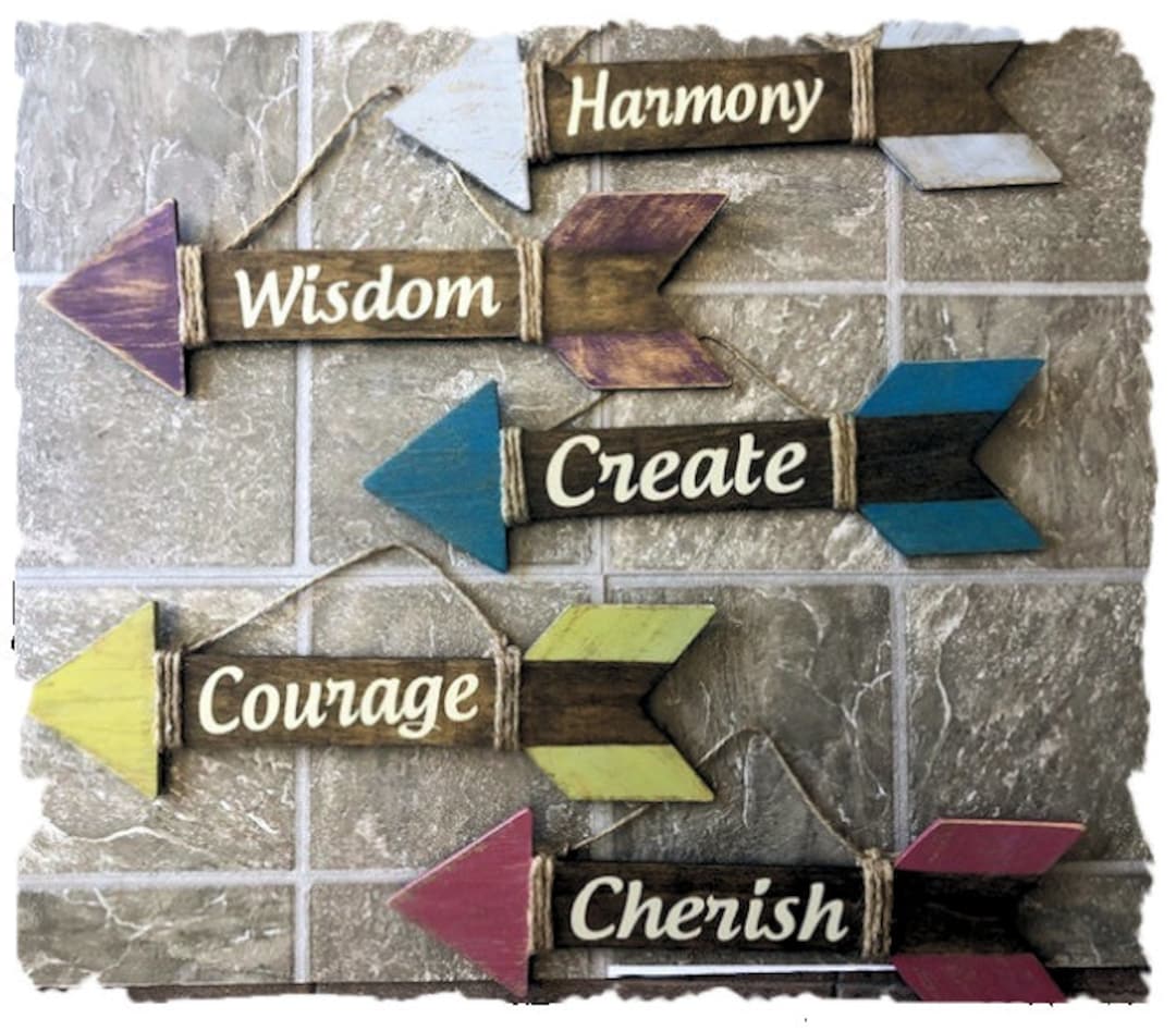 Motivational Arrow Wall Decor - Colorful Inspirational Quotes - Etsy