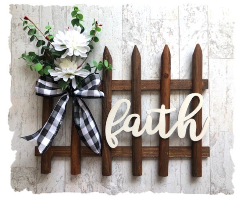 Handcrafted Wooden 'faith' Wall Sign - Etsy