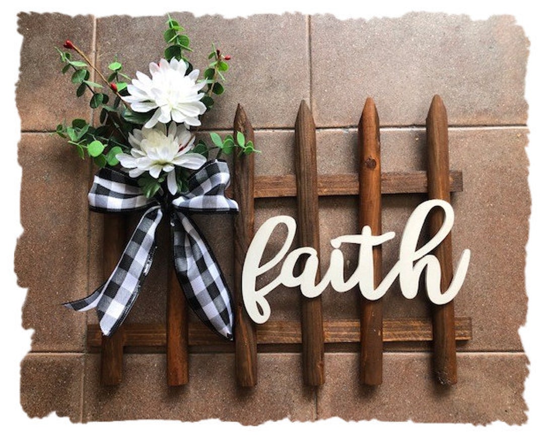 Handcrafted Wooden 'faith' Wall Sign - Etsy
