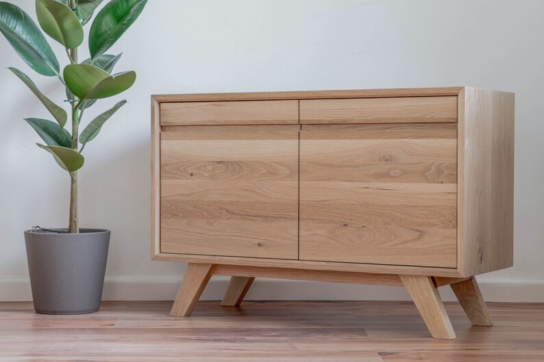 Sideboard TV Unit Media, Hi-fi Stand, End Table Handmade 100% Solid Oak ...
