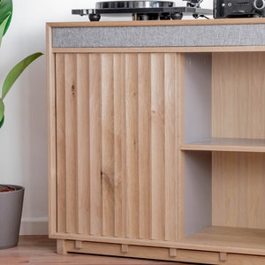 Record Player, Hi-fi Media Cabinet Handmade Oak With Sliding Door and ...