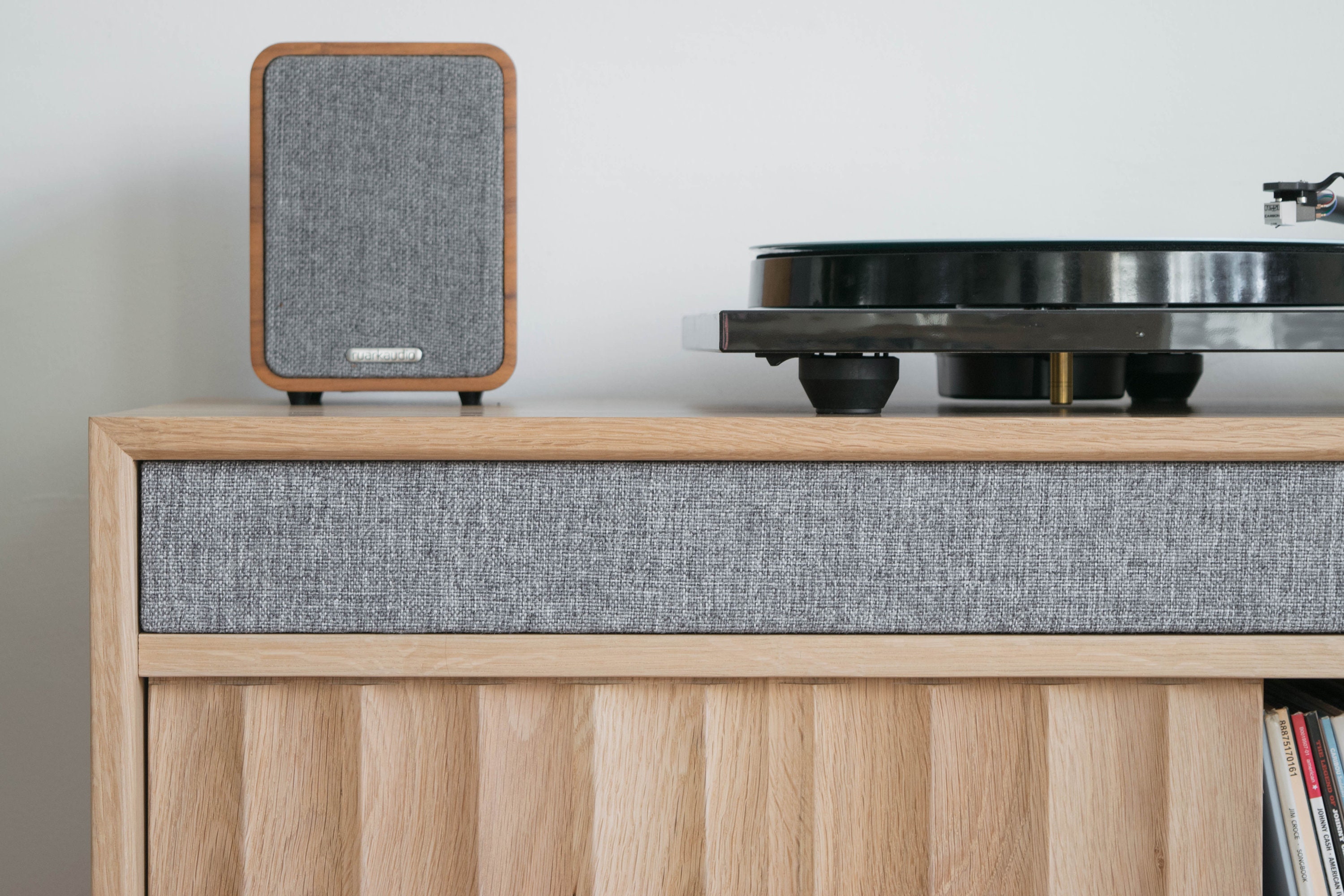 Record Player, Hi-fi Media Cabinet || Handmade Oak With Sliding Door ...