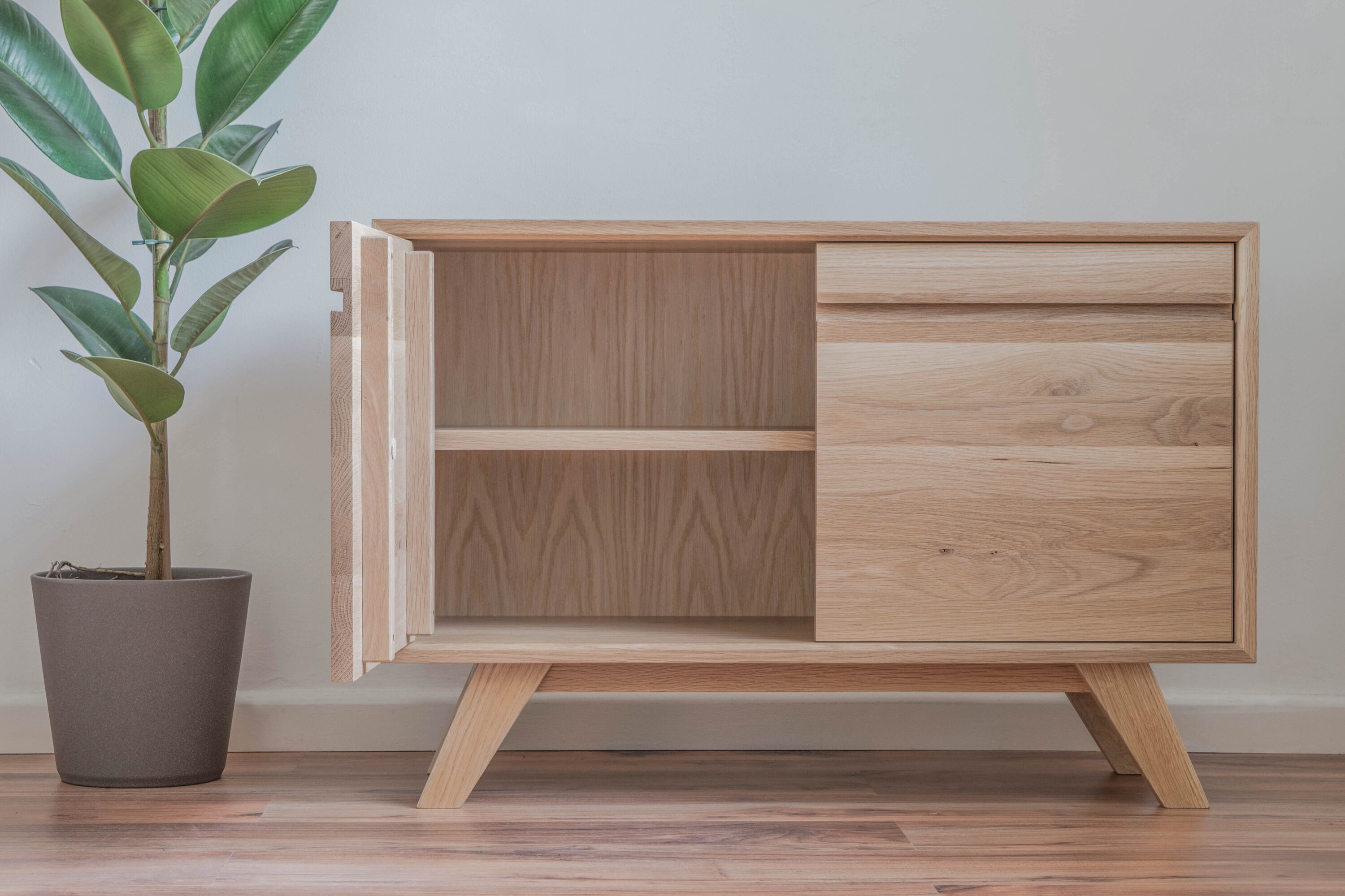 Sideboard TV Unit Media, Hi-fi Stand, End Table Handmade 100% Solid Oak ...