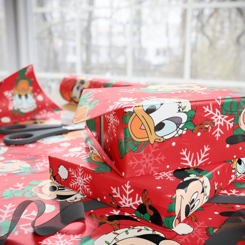 Mickey Mouse Wrapping Paper - Etsy