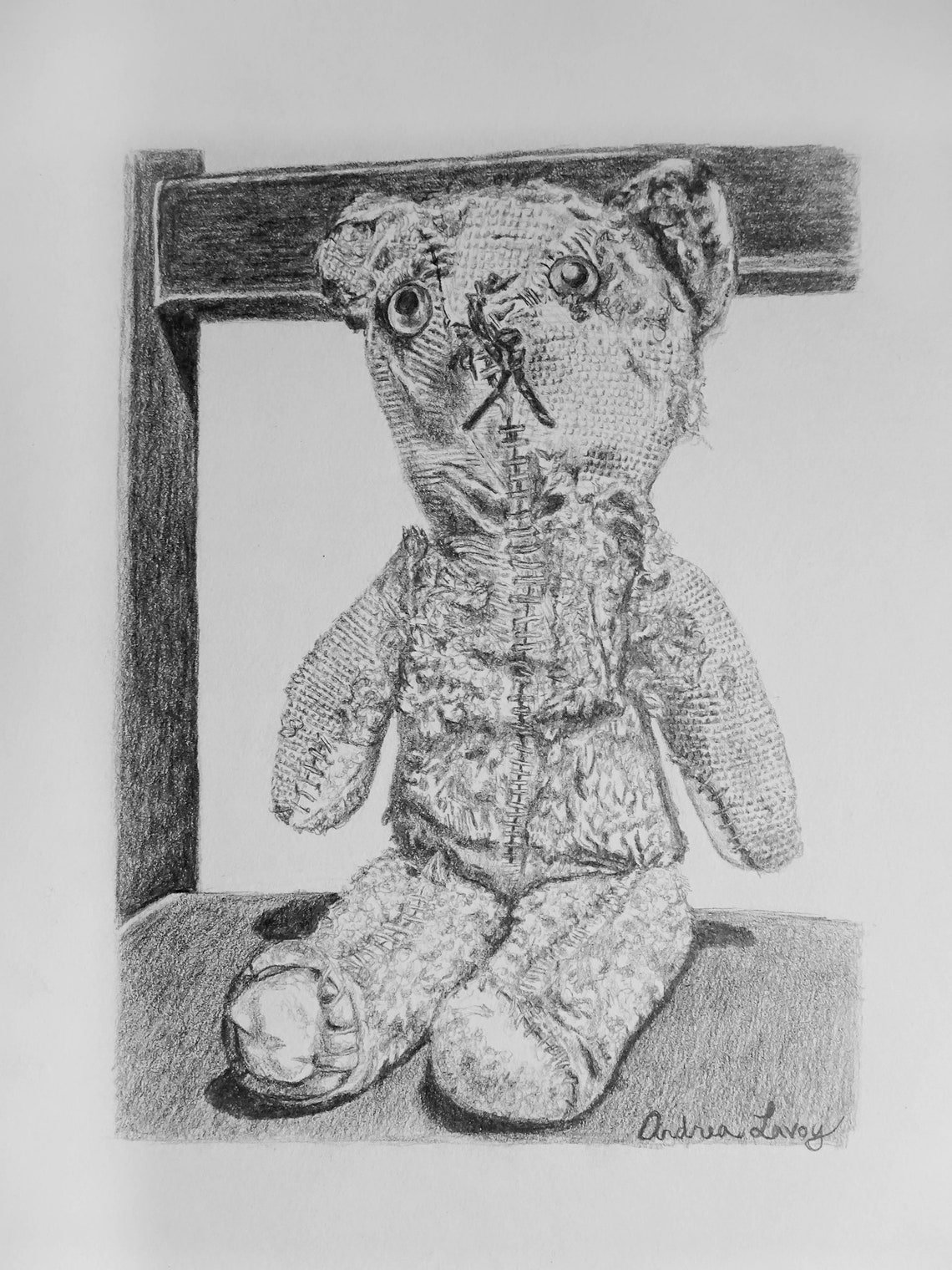 Antique Teddy Bear Original Drawing | Etsy