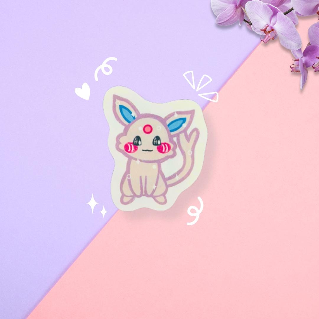 Pokemon-eeveelutions-espeon-kawaii Sticker-water Resistant-die Cut ...