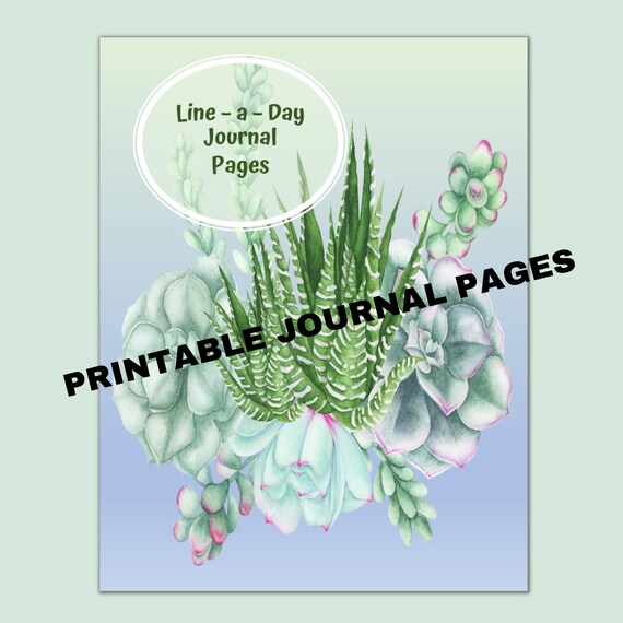 One-line-a-day Journal Pages Start Journaling Green and - Etsy