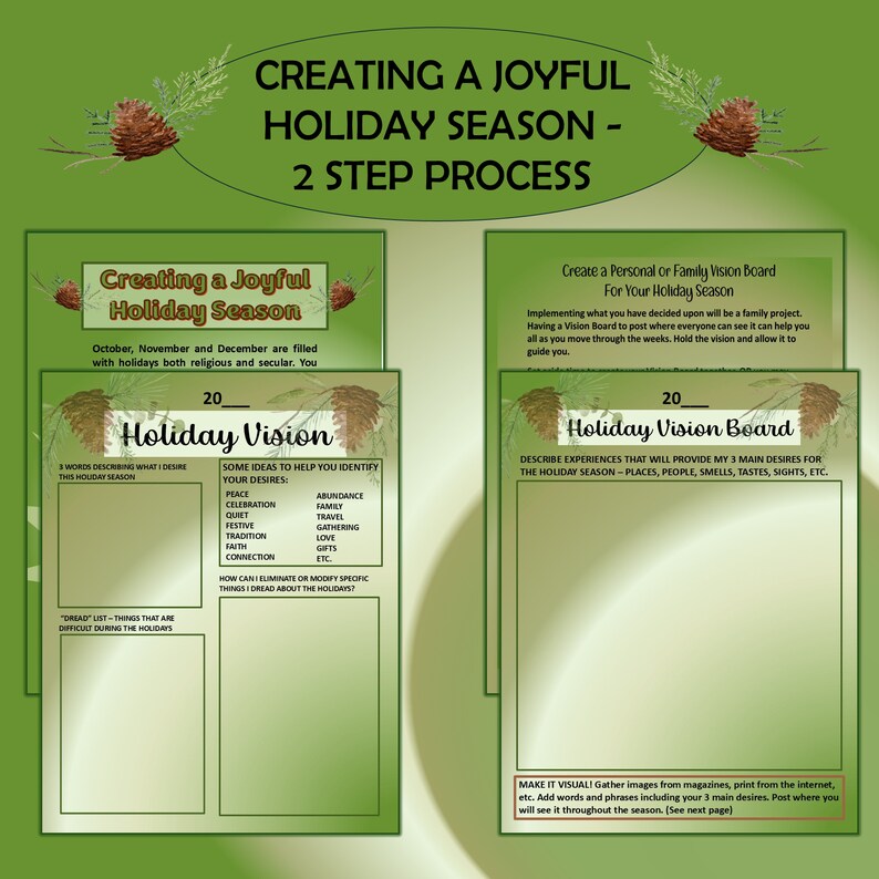 Holiday Vision Board Printable: Joyful Season Visioning Exercise (PDF ...